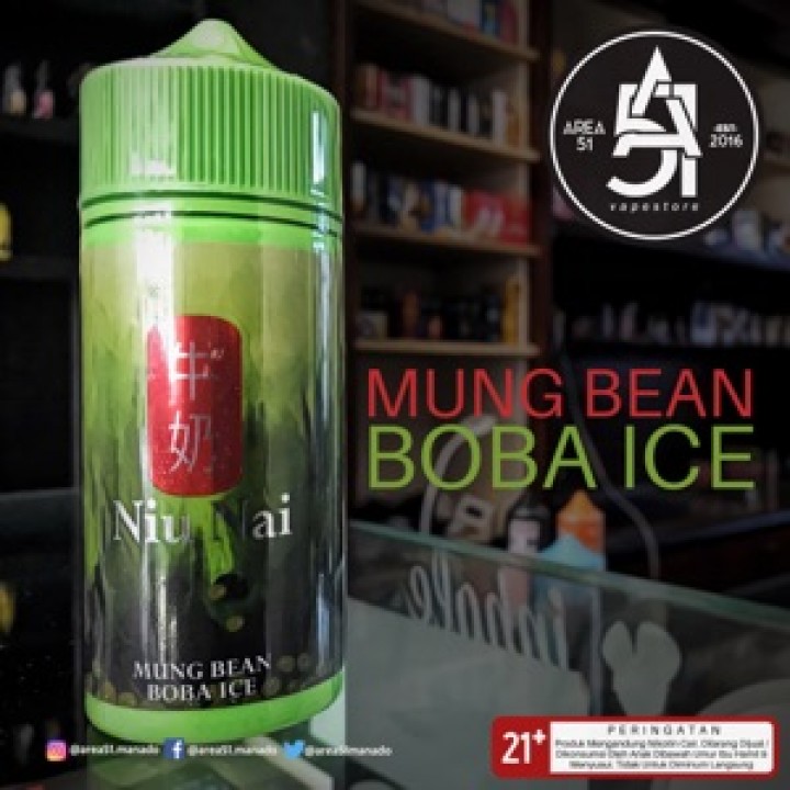 AREA 51 VAPESTORE MANADO - NIU NAI 100ML - MUNG BEAN BOBA ICE