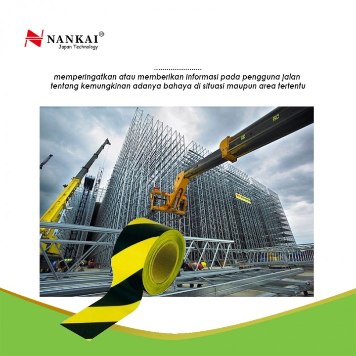 Nankai Tools - WARNING BELT KUNING - HITAM 3" X 300M