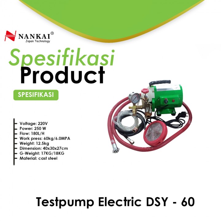 Nankai Tools - TEST PUMP ELEKTRIK DSY - 60