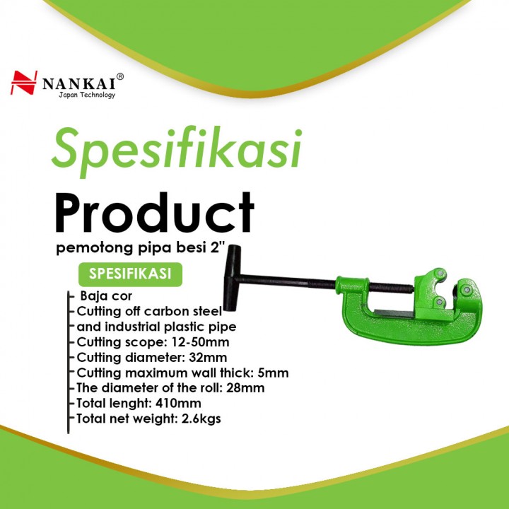 Nankai Tools - PEMOTONG PIPA 2''
