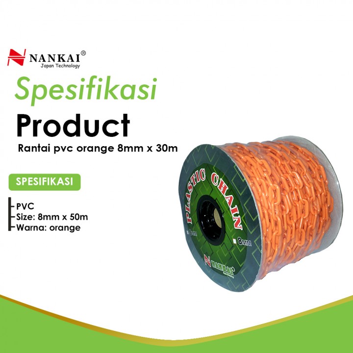Nankai Tools - RANTAI PVC ORANGE 8MM x 30M