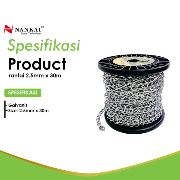 Nankai Tools - RANTAI GALVANIS 2.5MM x 30M