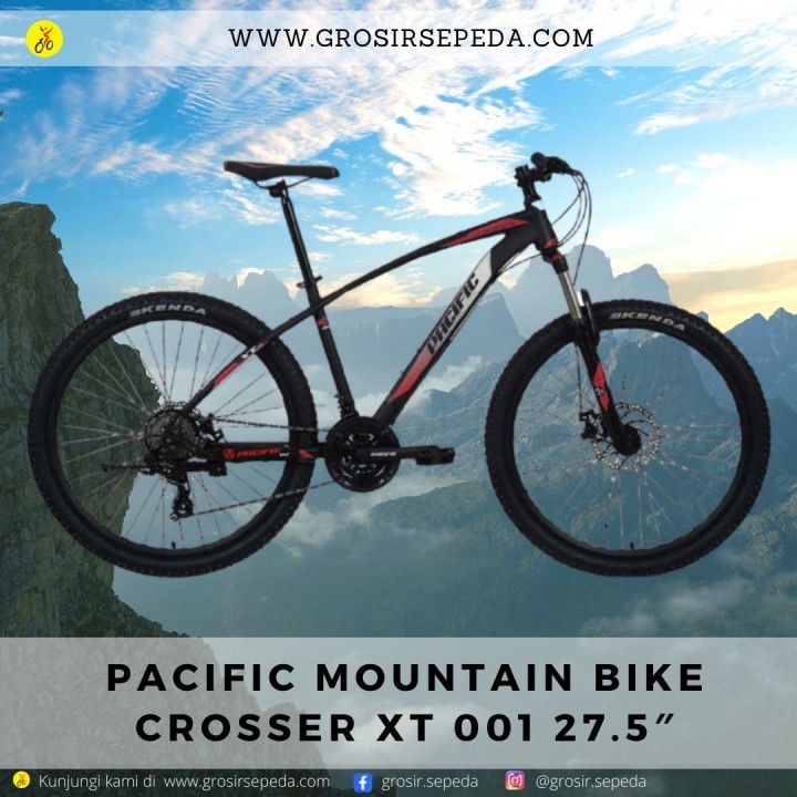 GROSIRSEPEDA.com - PACIFIC MTB CROSSER XT 001 27.5 HITAM PUTIH MERAH
