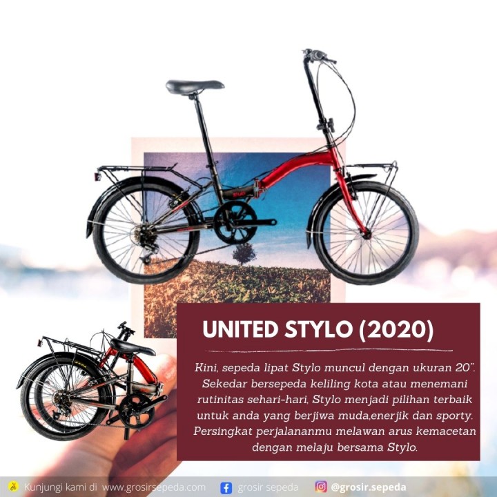 GROSIRSEPEDA.com - UNITED STYLO MERAH HITAM