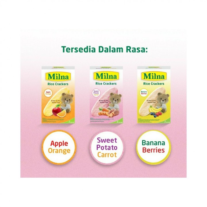 FANIA Baby and Kid's Shop - MILNA RICE CRACKERS SWEET POTATO CARROT 20GR