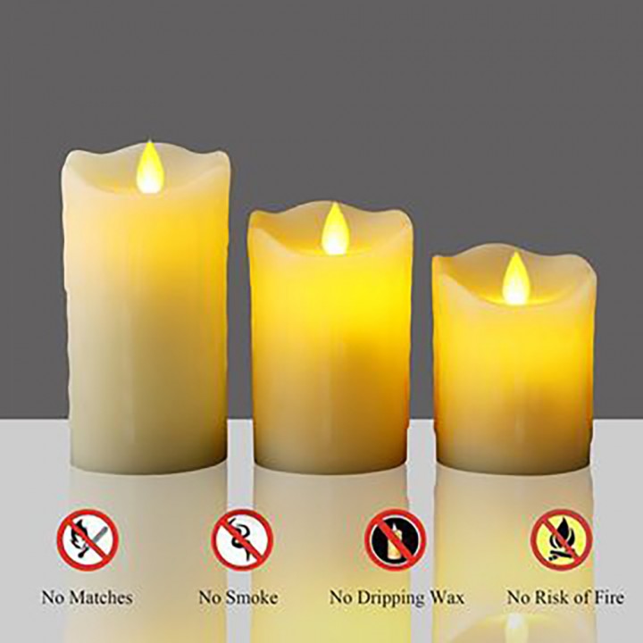 www.yeraya.com - Lilin Lampu LED Smokeless Leleh + Sumbu Goyang