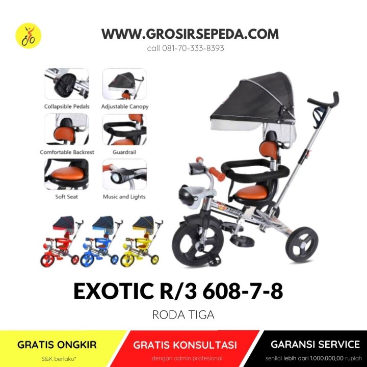 GROSIRSEPEDA.com - SEPEDA RODA TIGA EXOTIC R/3 ET 608-7-8 1DOS(@2BH)
