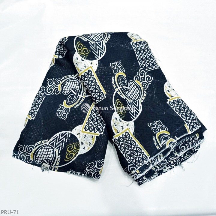 Tenun Sengkang - Kain Tenun Dobby Batik Hitam PRU-71