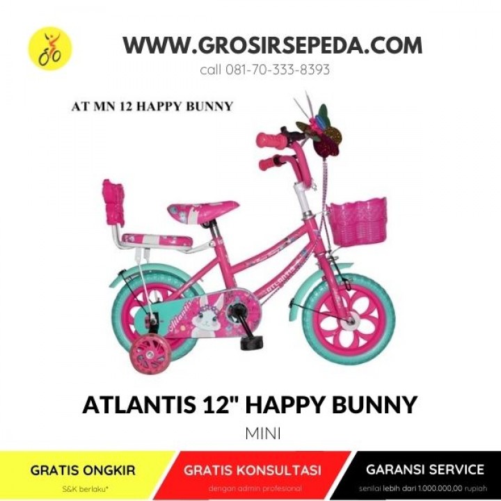 GROSIRSEPEDA.com - SEPEDA ANAK CEWEK ATLANTIS MINI 12 EVA HAPPY BUNNY