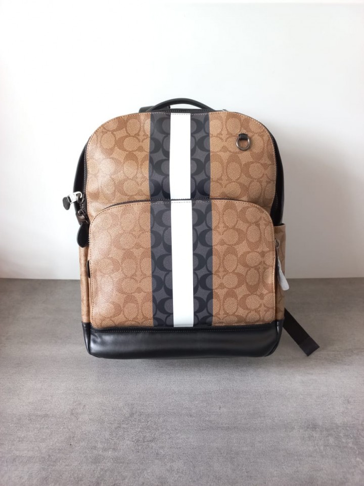 Branded Outlet - COACH GRAHAM BACKPACK IN SIGNATURE CANVAS WITH VARSITY ...