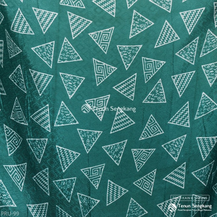 Tenun Sengkang - Kain Tenun Dobby Batik Hijau Toska PRU-99-1