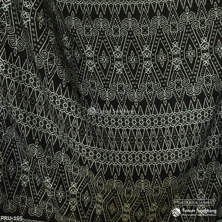 Tenun Sengkang - Kain Tenun Dobby Batik Hitam PRU-105