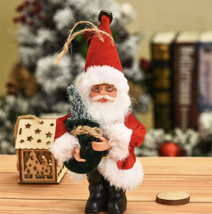 www.yeraya.com - Boneka Santa Berdiri Membawa Karung Hadiah 15cm