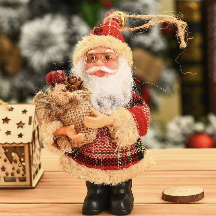 www.yeraya.com - Boneka Santa Berdiri Membawa Karung Hadiah 15cm