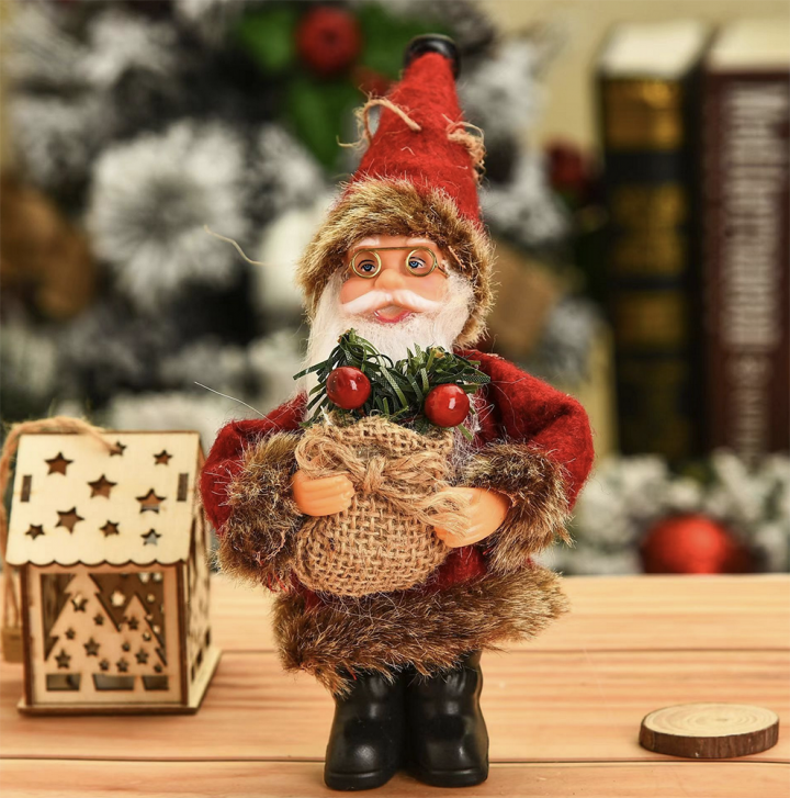 www.yeraya.com - Boneka Santa Berdiri Membawa Karung Hadiah 15cm