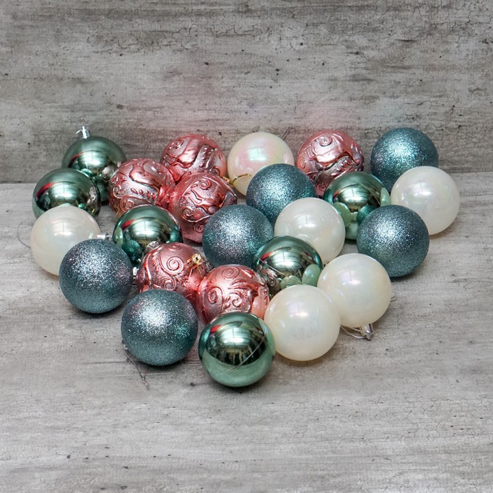 www.yeraya.com - Hiasan Bola Natal Exquisite Premium 7cm Tabung isi 24