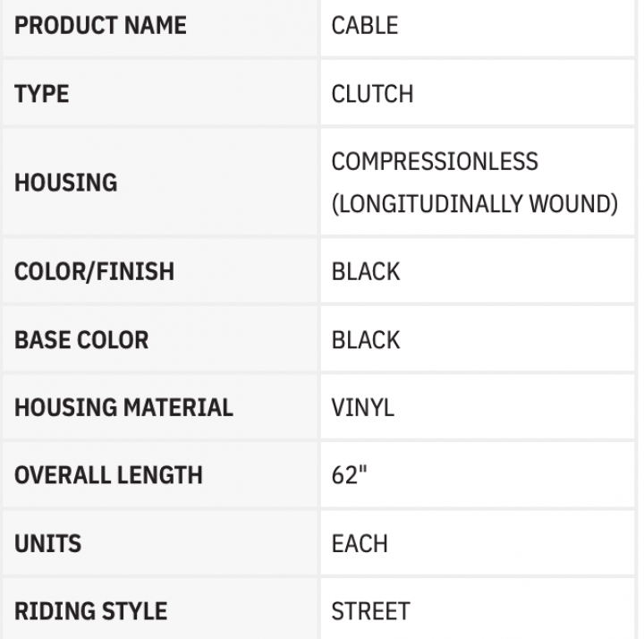 Budung Cycles - KABEL KOPLING CLUTCH CABLE HARLEY PANJANG 157,5 CM FOR ...
