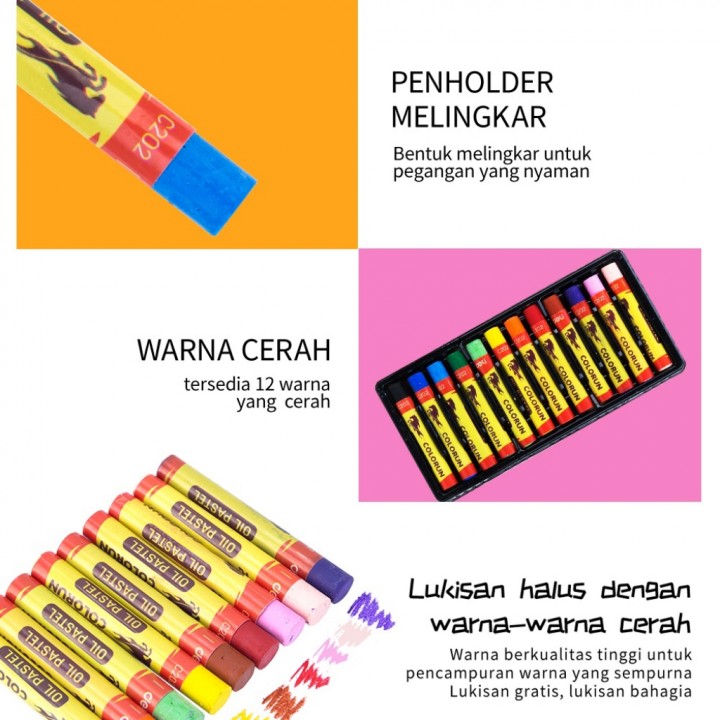 Primapulsa Payment - Deli Oil Pastel Crayon 12 Warna kualitas tinggi ...