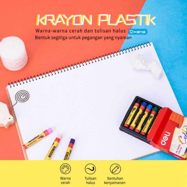 Primapulsa Payment - Deli Oil Pastel Crayon 12 Warna kualitas tinggi ...
