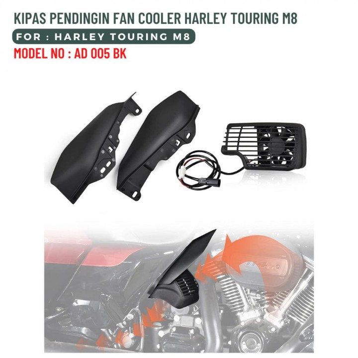 Budung Cycles - KIPAS PENDINGIN FAN COOLER HARLEY TOURING M8 AD 005 BK