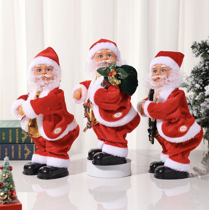 www.yeraya.com - Boneka Santa Elektrik Joget Musik Hip Hop 30cm