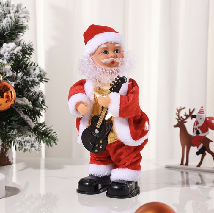 www.yeraya.com - Boneka Santa Elektrik Joget Musik Hip Hop 30cm