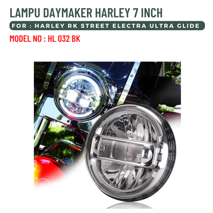 Budung Cycles - LAMPU DAYMAKER HEADLIGHT 7 INCH HARLEY TOURING HL 032 BK