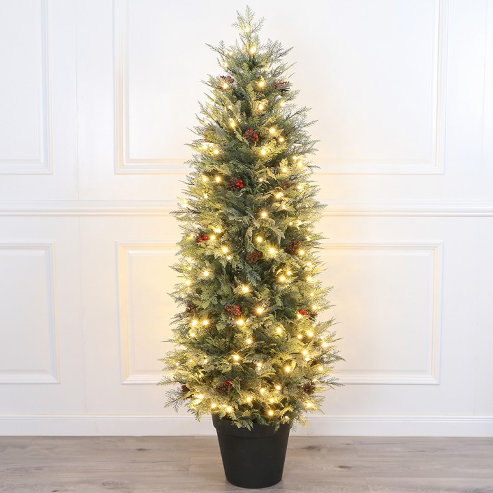 www.yeraya.com - Pohon Natal Hias Cemara Pinus Cherry Lampu Warm White 60cm