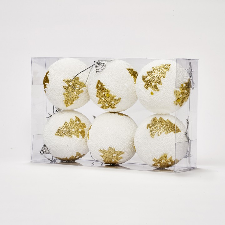 www.yeraya.com - Hiasan Bola Natal Pohon Natal Gold 6cm isi 6
