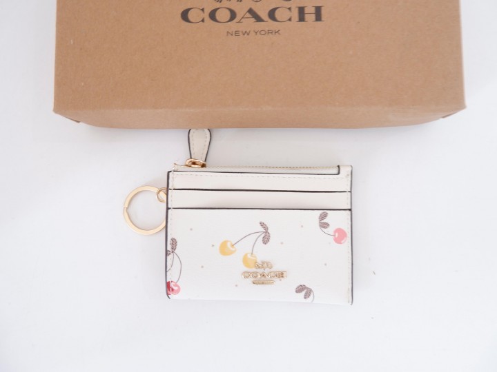 Branded Outlet - COACH MINI SKINNY ID CASE WITH PAINTED CHERRY PRINT