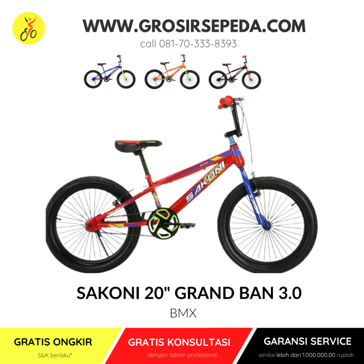 GROSIRSEPEDA.com - SEPEDA ANAK COWOK SAKONI BMX 20 GRAND 1838 BAN 3.0 1853