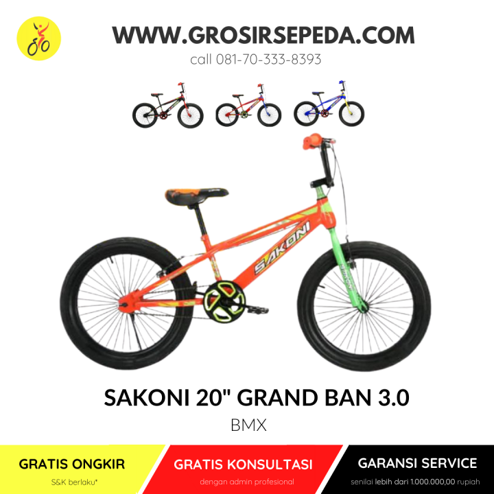 GROSIRSEPEDA.com - SEPEDA ANAK COWOK SAKONI BMX 20 GRAND 1838 BAN 3.0 1853
