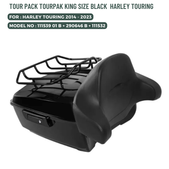 Budung Cycles - TOURPACK KING SIZE FULL BLACK HARLEY TOURING 2014-2023 ...