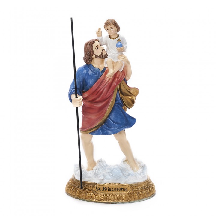 www.yeraya.com - Patung Santo Kristoforus Ukir Padat 23cm