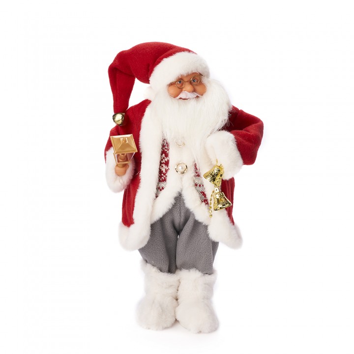 www.yeraya.com - Boneka Santa Elektrik Gerak Lampu Musik 50cm / Celana Abu Bell