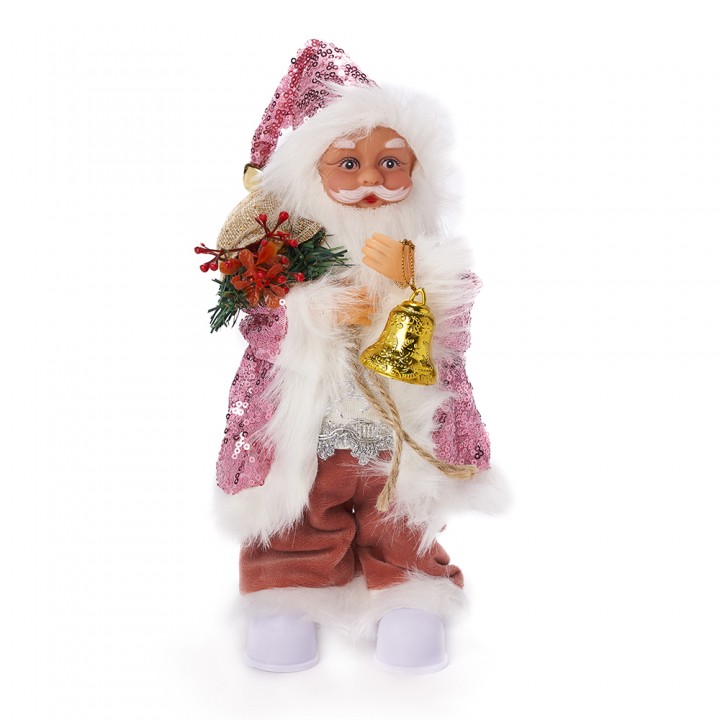 www.yeraya.com - Boneka Santa Elektrik Gerak Lampu Musik 30cm / Jubah Manik Warna