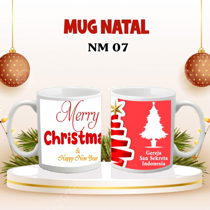 www.yeraya.com - Mug Natal + Kotak Merry Christmas / Pohon Merah