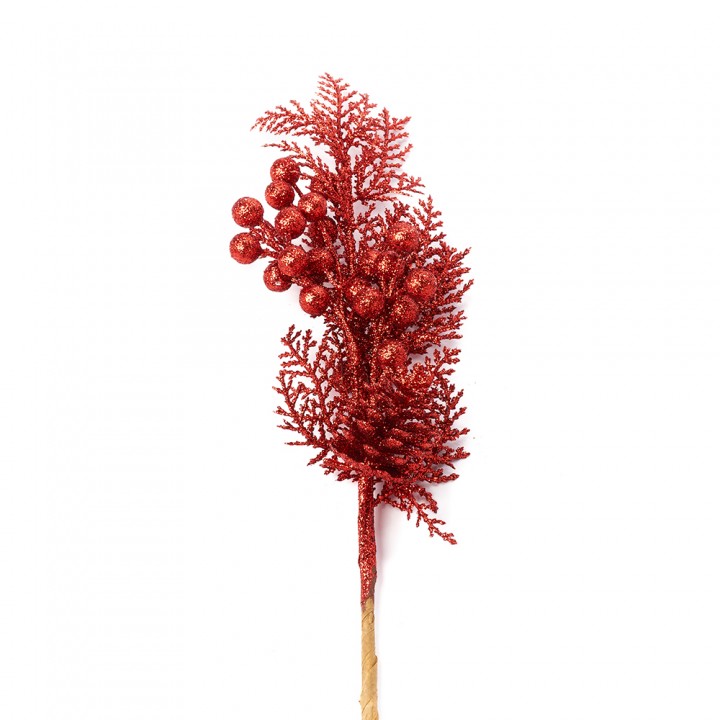 www.yeraya.com - Hiasan Bunga Pohon Natal / Glitter Pinus Cherry