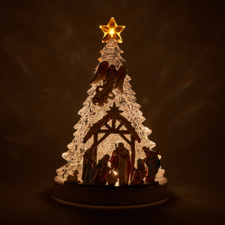 www.yeraya.com - Pajangan Natal Kristal Christmas Tree Lampu LED + Musik