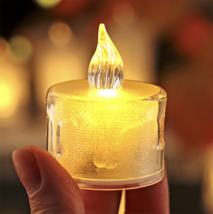 www.yeraya.com - Lilin Lampu LED Leleh Bening Tinggi 5cm