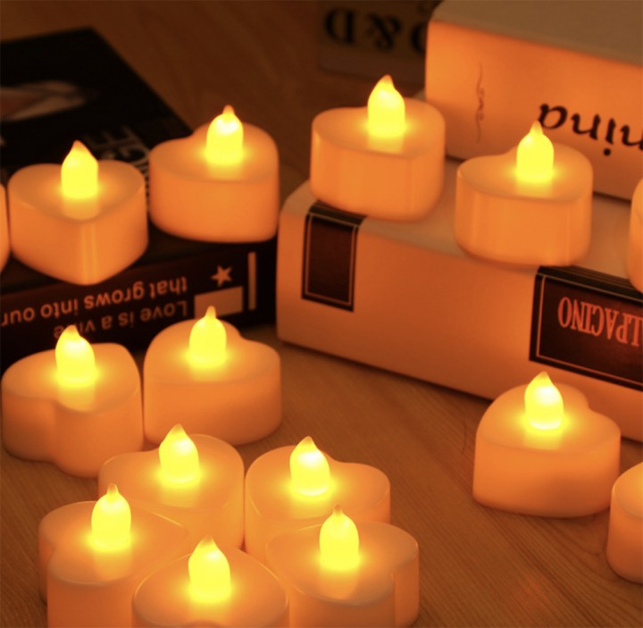 www.yeraya.com - Lilin Lampu LED Love Smokeless Lampu Kuning Tinggi 4cm