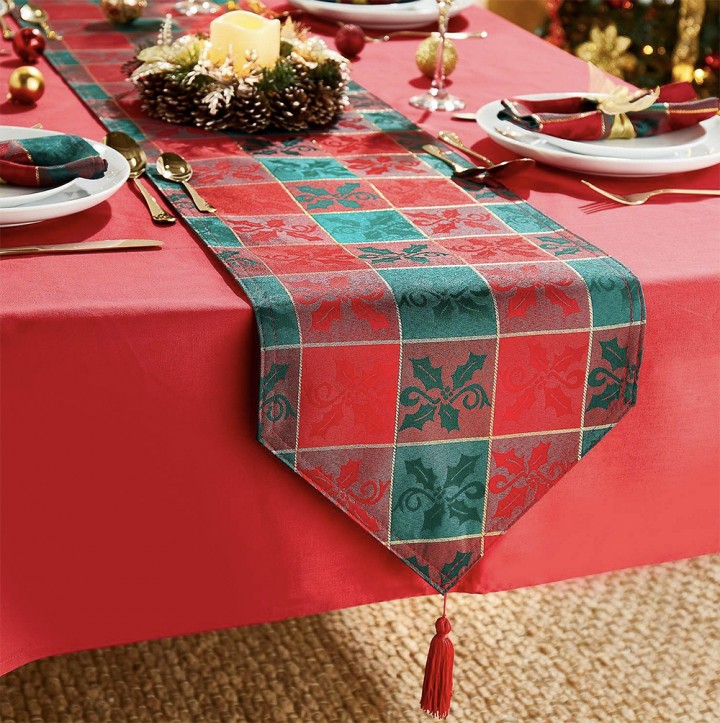 www.yeraya.com - Table Runner Natal (Taplak Meja Natal) Merah Eksklusif
