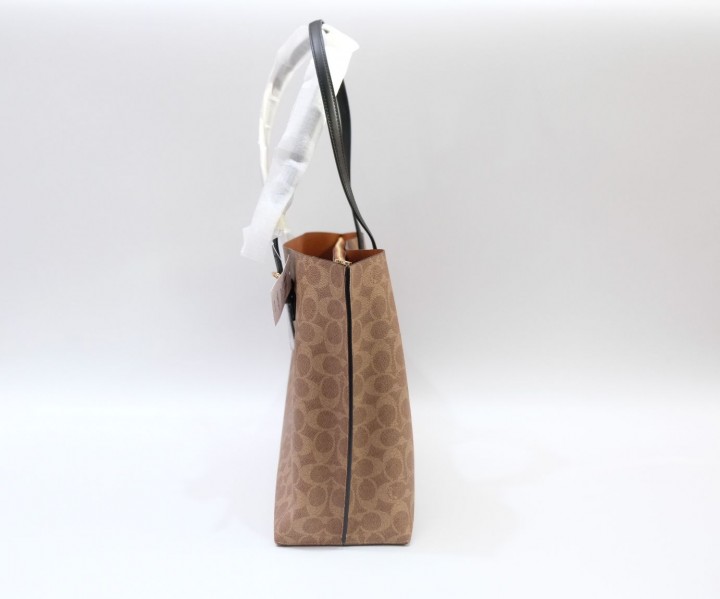 Ready Then Sold - New Coach CV967 Mollie Sign Tote TAN BLACK