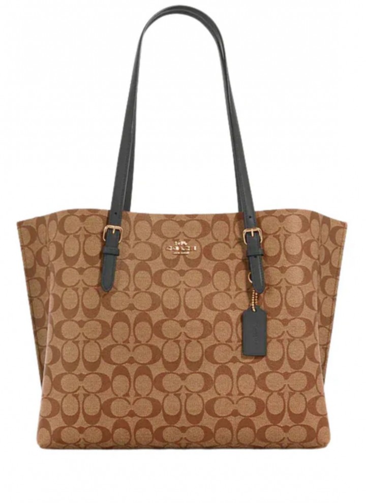 Ready Then Sold - New Coach CV967 Mollie Sign Tote TAN BLACK