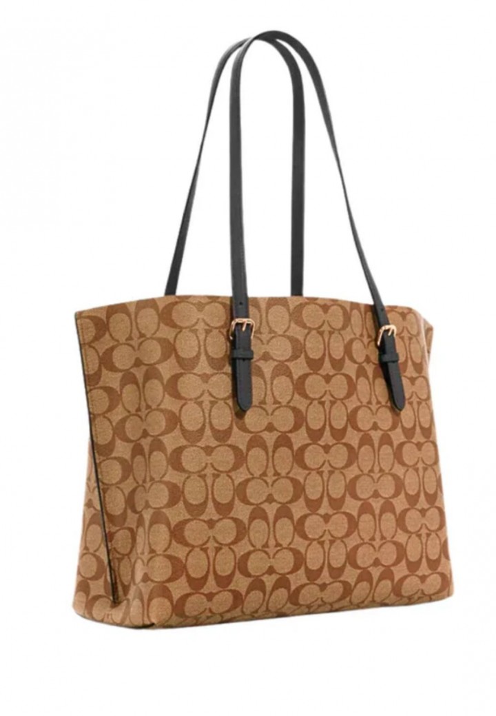 Ready Then Sold - New Coach CV967 Mollie Sign Tote TAN BLACK
