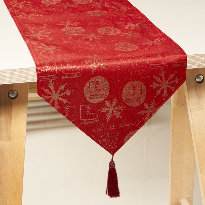 www.yeraya.com - Table Runner Natal (Taplak Meja Natal) Merah Eksklusif