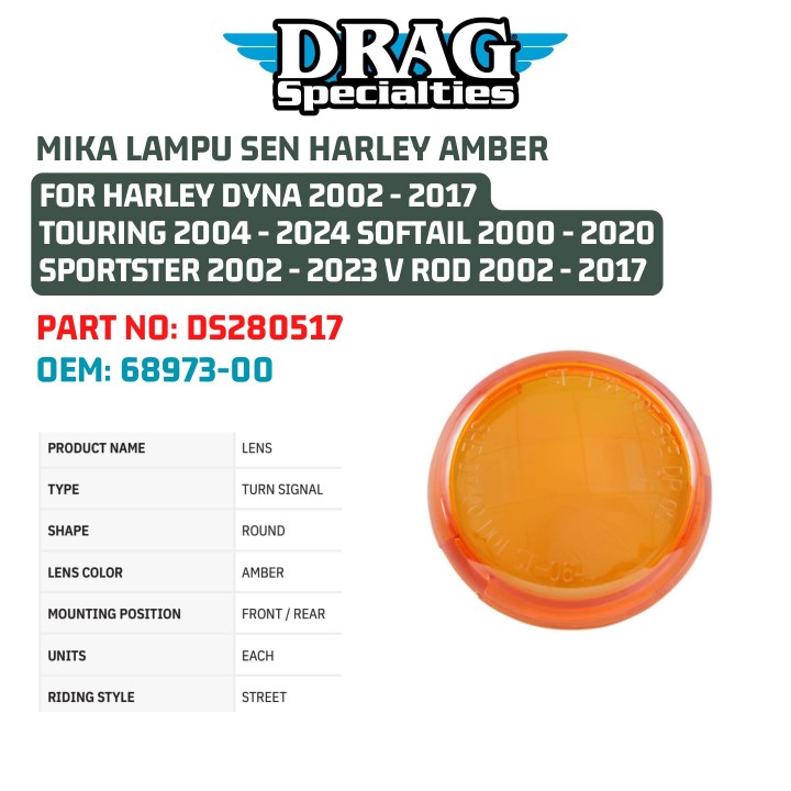 Budung Cycles - MIKA LAMPU SEN HARLEY AMBER FOR HARLEY DYNA 2002 - 2017 ...