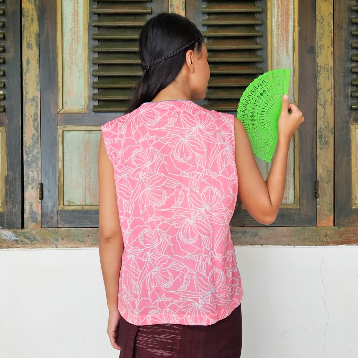 Lemari Lila - Kebaya Diajeng/ Voal - Bunga Pink Hitam/ B