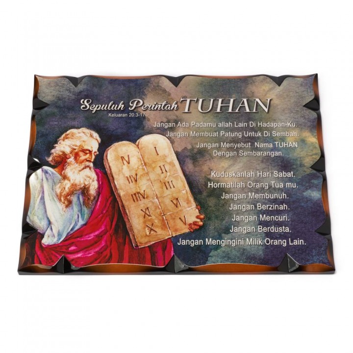 www.yeraya.com - Hiasan Dinding Kayu Segi Jumbo - Sepuluh Perintah Allah