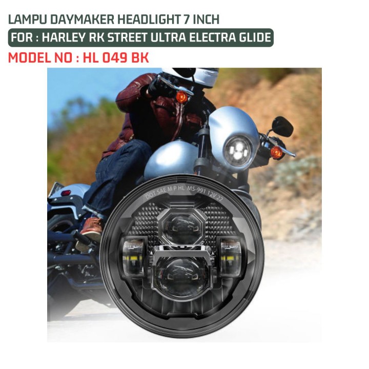 Budung Cycles - LAMPU DAYMAKER HEADLIGHT 7 INCH HARLEY RK STREET ULTRA ...